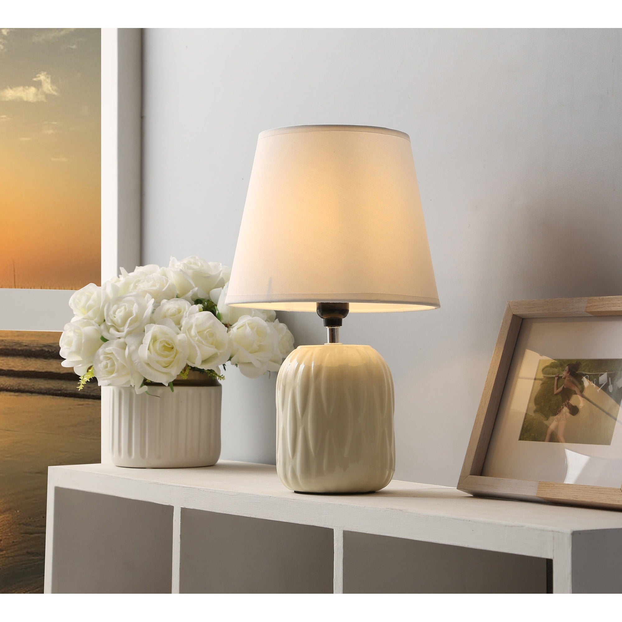 15 In. Chandra Ivory Ceramic Table Lamp – Overstock