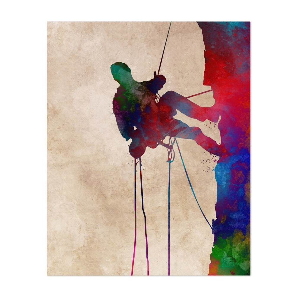 Climb Climber Climbing Rock Climbing Unframed Wall Art Print/Poster ...