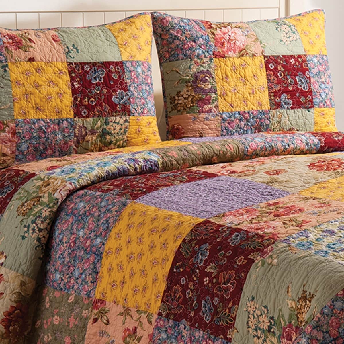 Floria Twin Quilt 100% Cotton Lightweight Machine Washable Reversible ...