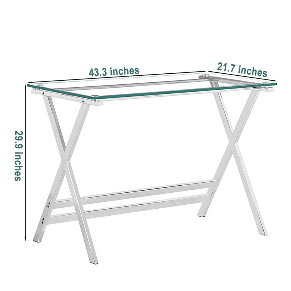 Glass Home Office Study Computer Gaming Desk Clear – Overstock
