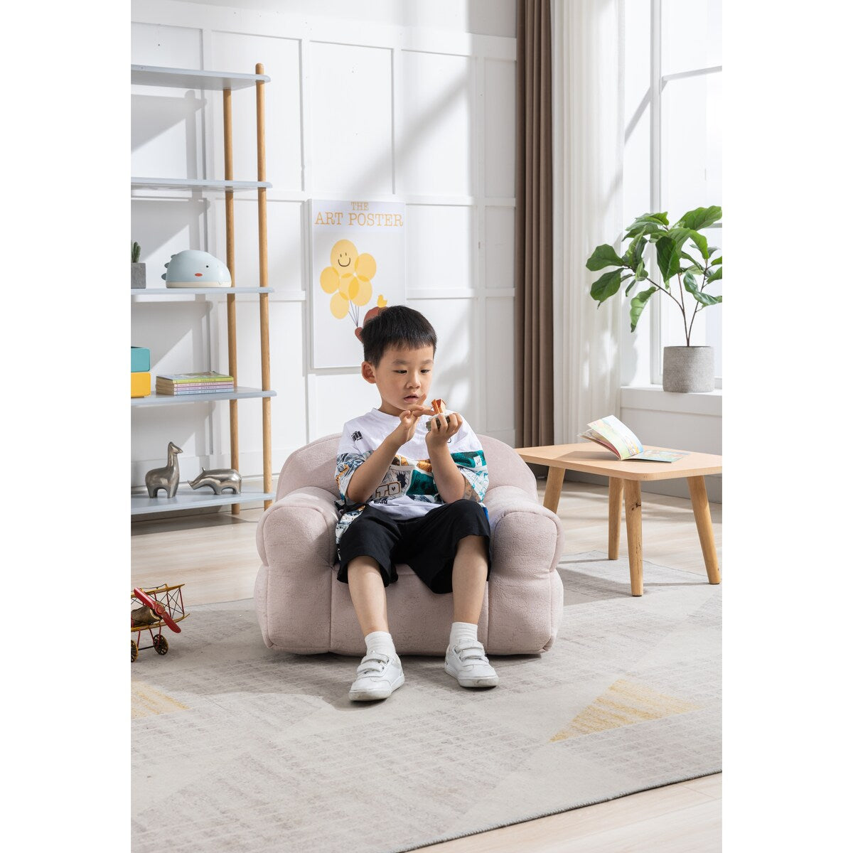 Kids Bean Bag Chair Velvet Fabric – Overstock