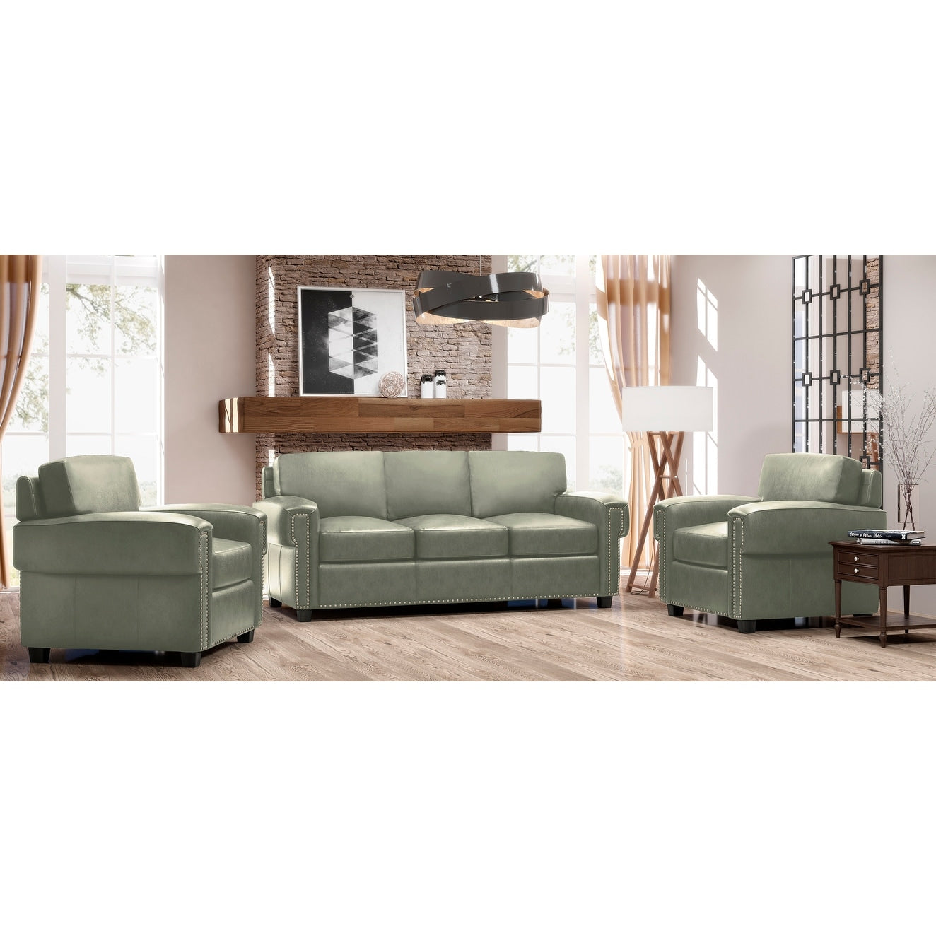 Made To Order Como 100 Top Grain Leather Sofa And Two Chairs Set