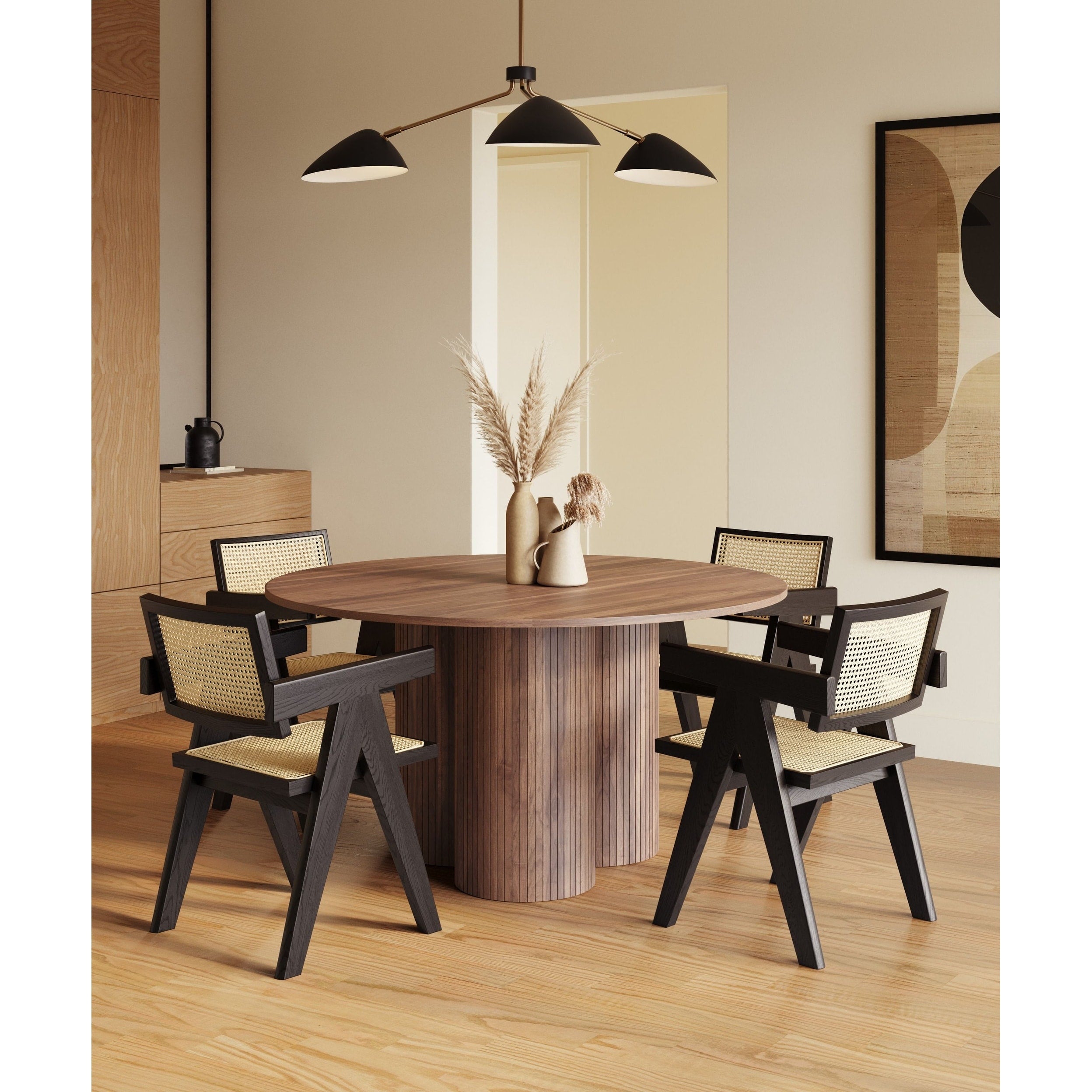 Modrest Depew Mid-Century Modern Walnut Round Dining Table – Overstock
