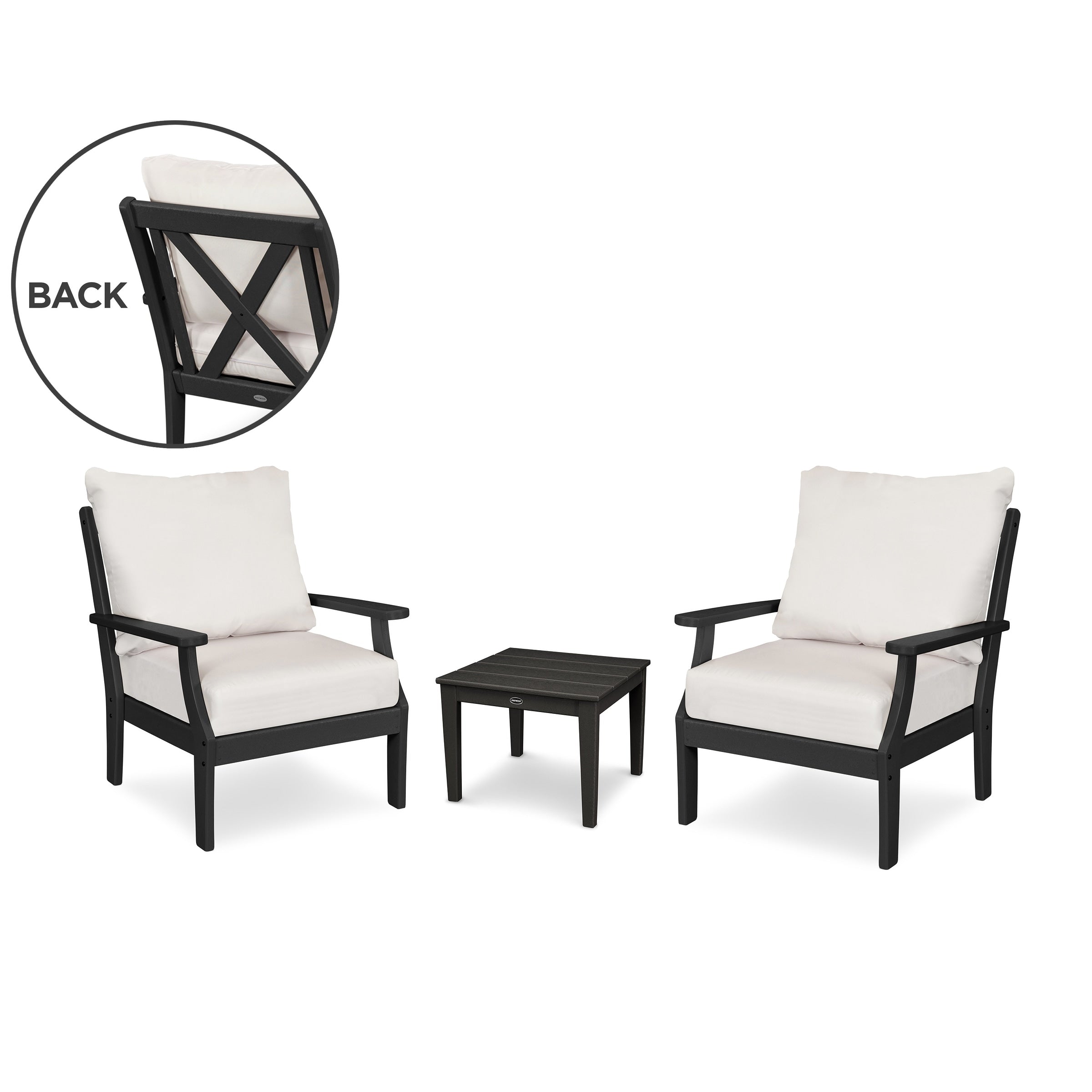 POLYWOOD Braxton 3-Piece Deep Seating Set – Overstock