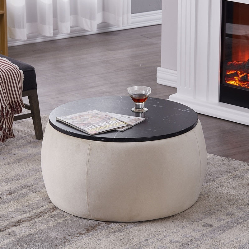 Round Accent Side Table with Storage and Removable Top – Overstock