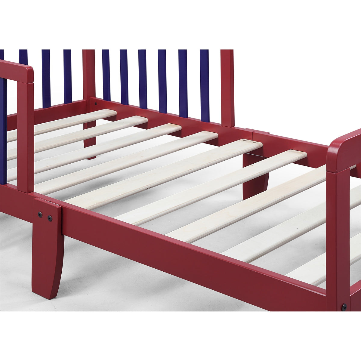 Solid Wood Kids Bed Toddler Bed Two-Tone Design, Red & Blue – Overstock