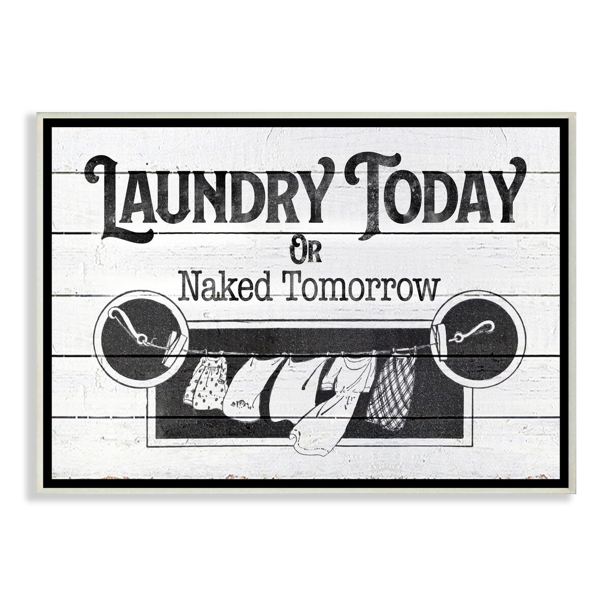 Stupell Laundry Today Funny Bathroom Word Design Wood Wall Art – Overstock